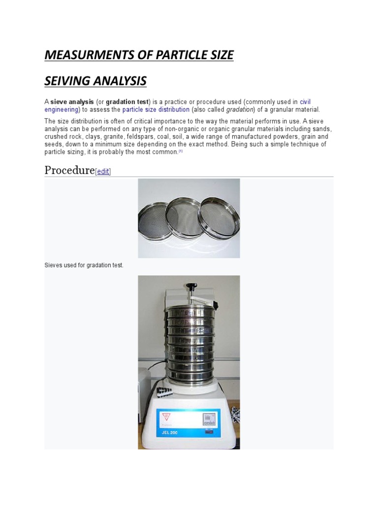Measurments of Particle Size | PDF | Nature