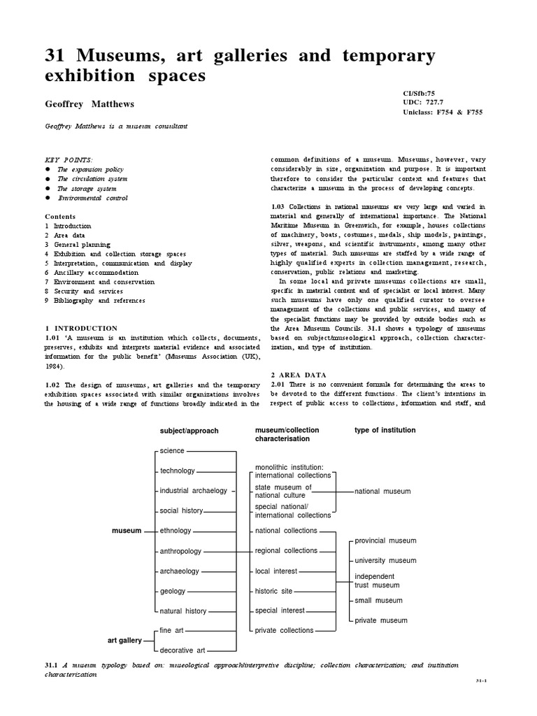 31 Museums, Art Galleries and Temporary Exhibition Spaces: Geoffrey ...