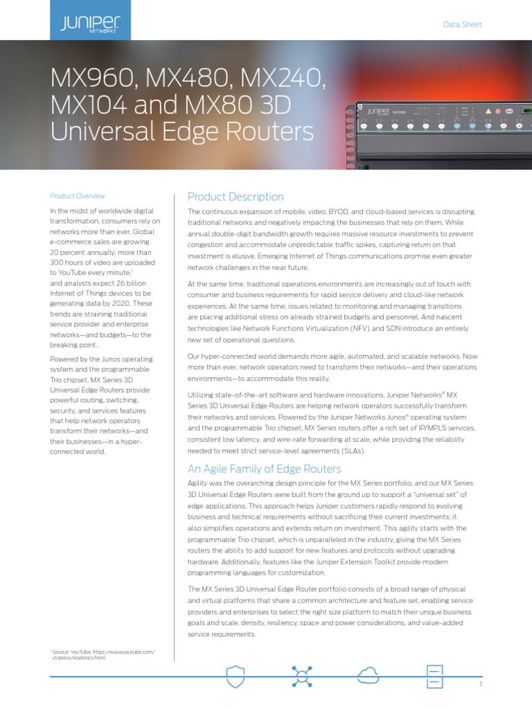 MX960, MX480, MX240, MX104 and MX80 3D Universal Edge Routers | PDF ...
