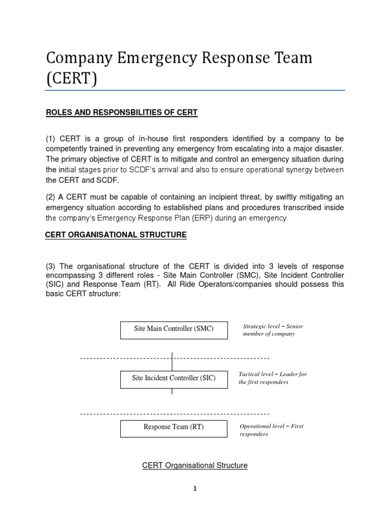 CERT Roles and Responsibilities Guide | PDF | Emergency Management ...