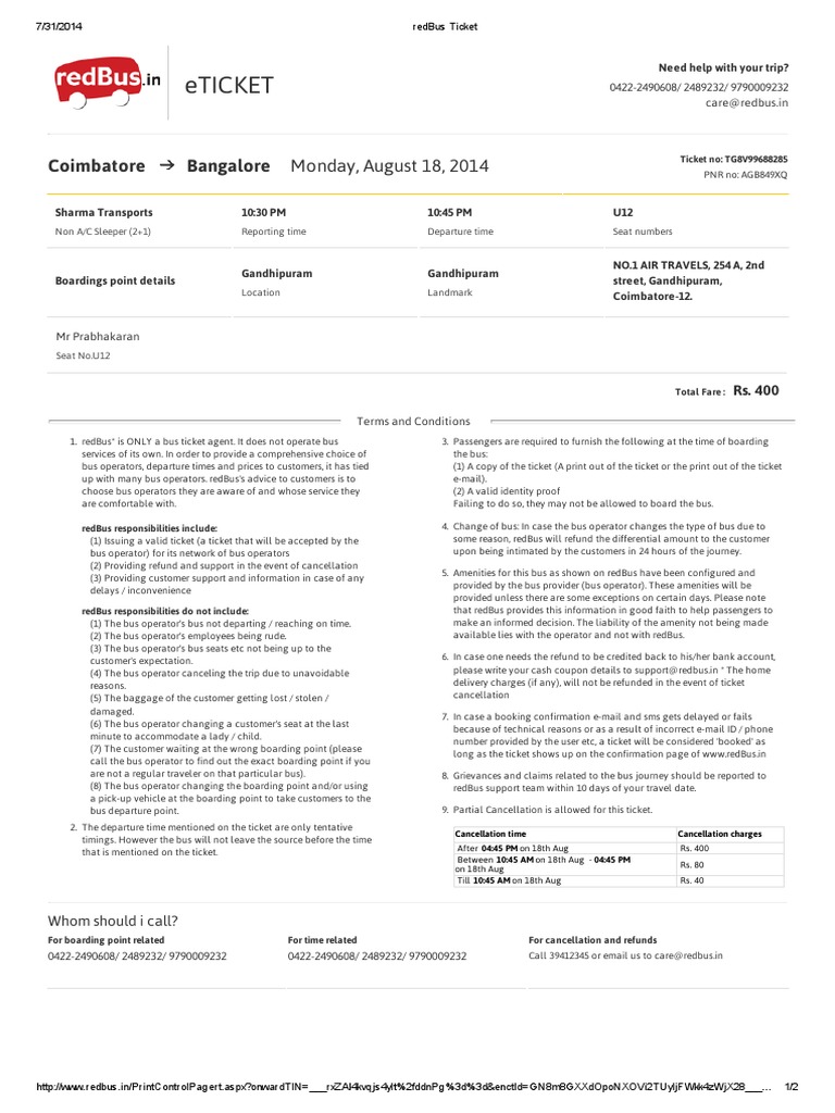 Bus Ticket | PDF | Ticket (Admission) | Bus