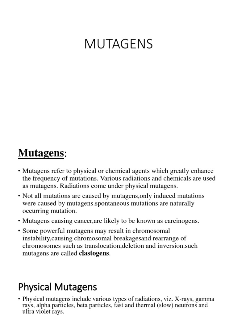 On Agents of Mutation | PDF | Base Pair | Mutagen