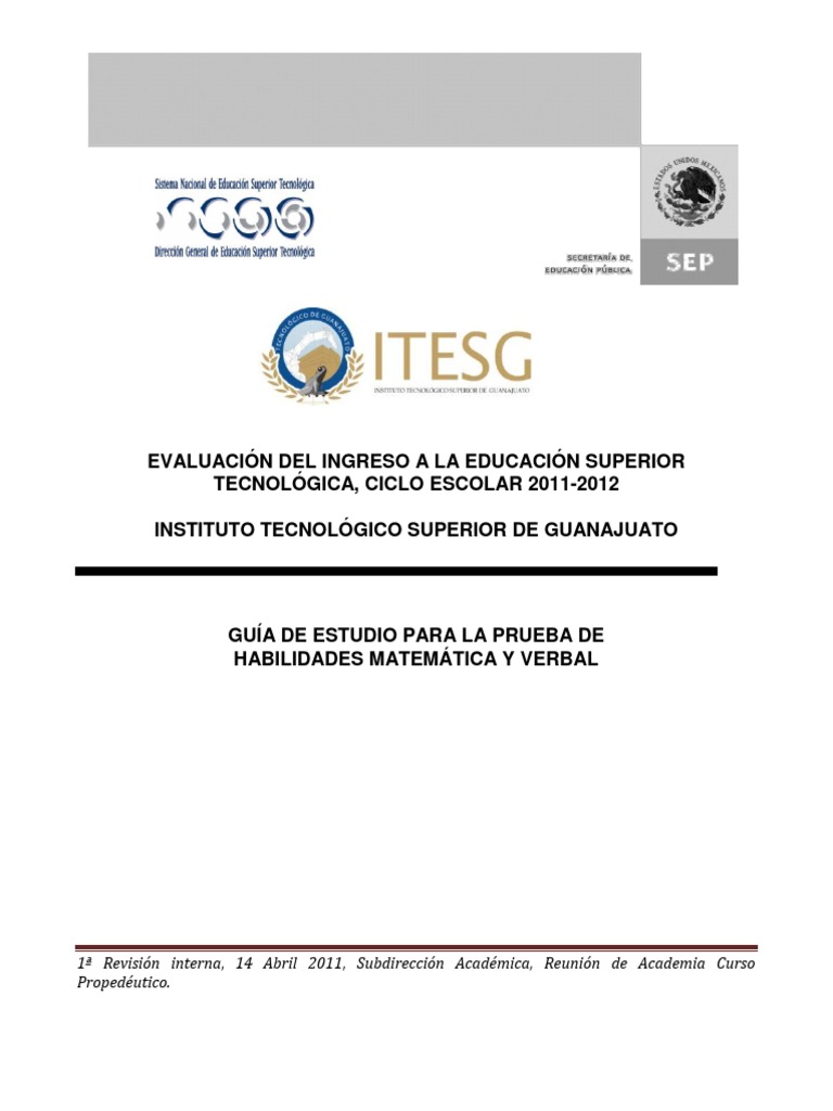 Guía de Estudio para Examen de Ingreso ITESG | PDF | Caricatura | Red ...