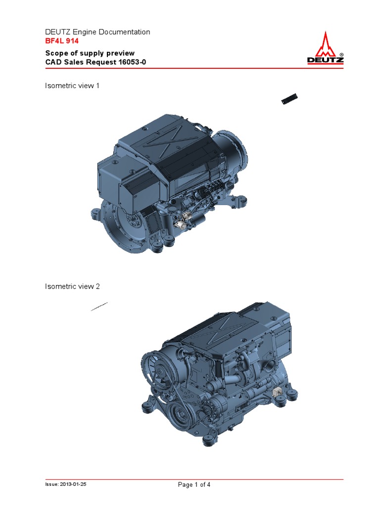 DEUTZ BF4L 914 CAD Sales Overview | PDF