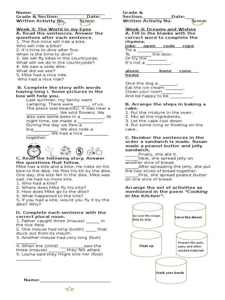 English Grade 6 Q1 Week 3 and 4 | PDF | Cakes | Food And Drink