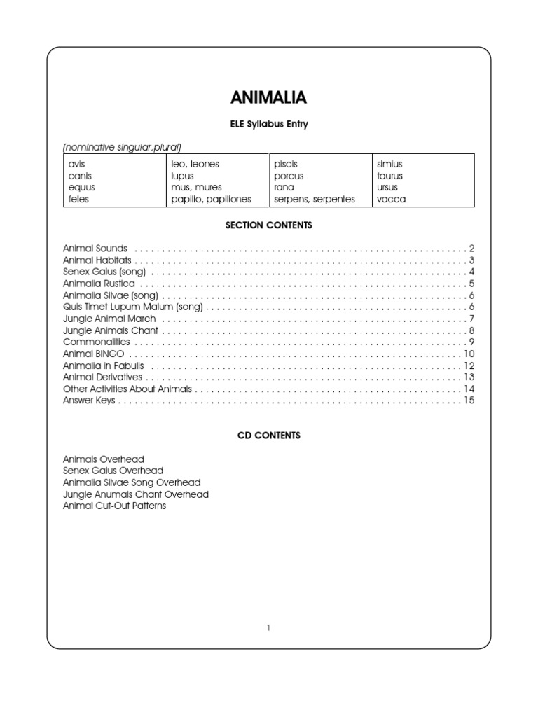 Latin Names for Common Animals | PDF | Organisms
