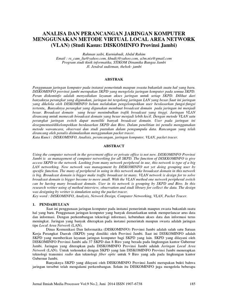 Analisa Dan Perancangan Jaringan Komputer Menggunakan Metode Virtual
