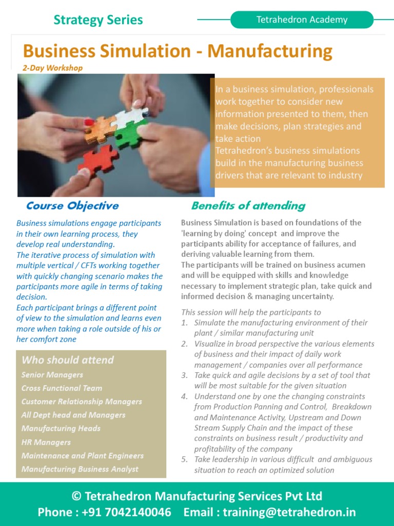 Business Simulation - Manufacturing Workshop by Tetrahedron | PDF ...
