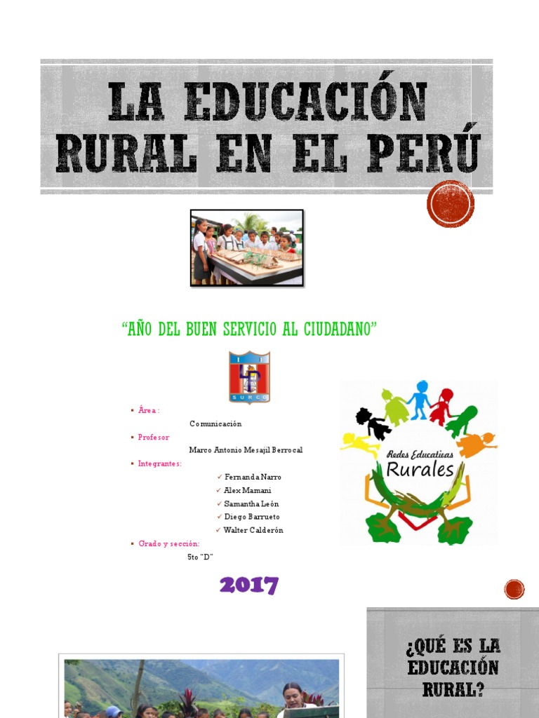 La Educación Rural en El Perú | PDF | Perú | Educación avanzada