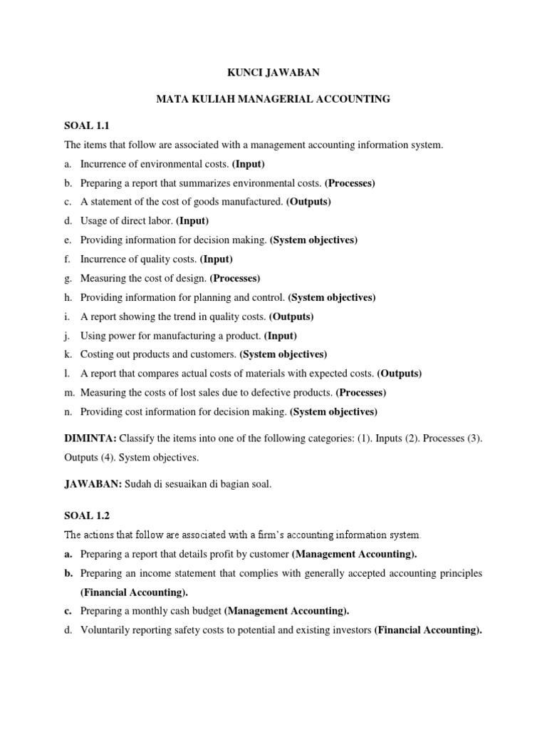 Solution of AM Chapter 1 | PDF | Management Accounting | Supply Chain