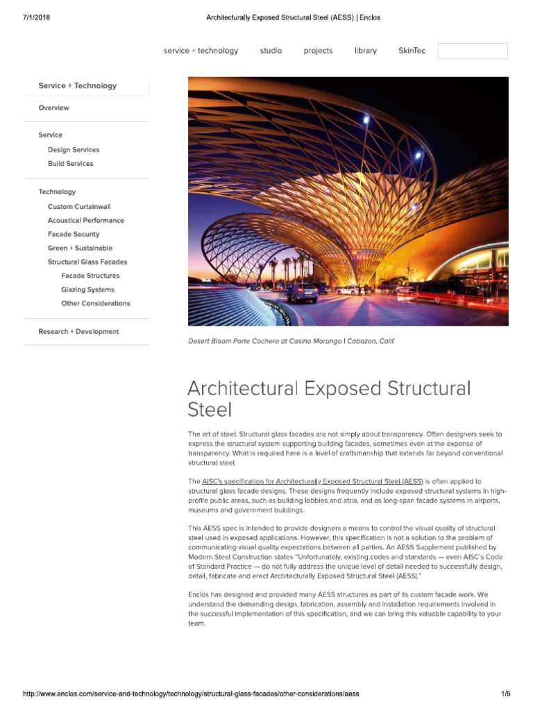 Architecturally Exposed Structural Steel (AESS) - Enclos | PDF