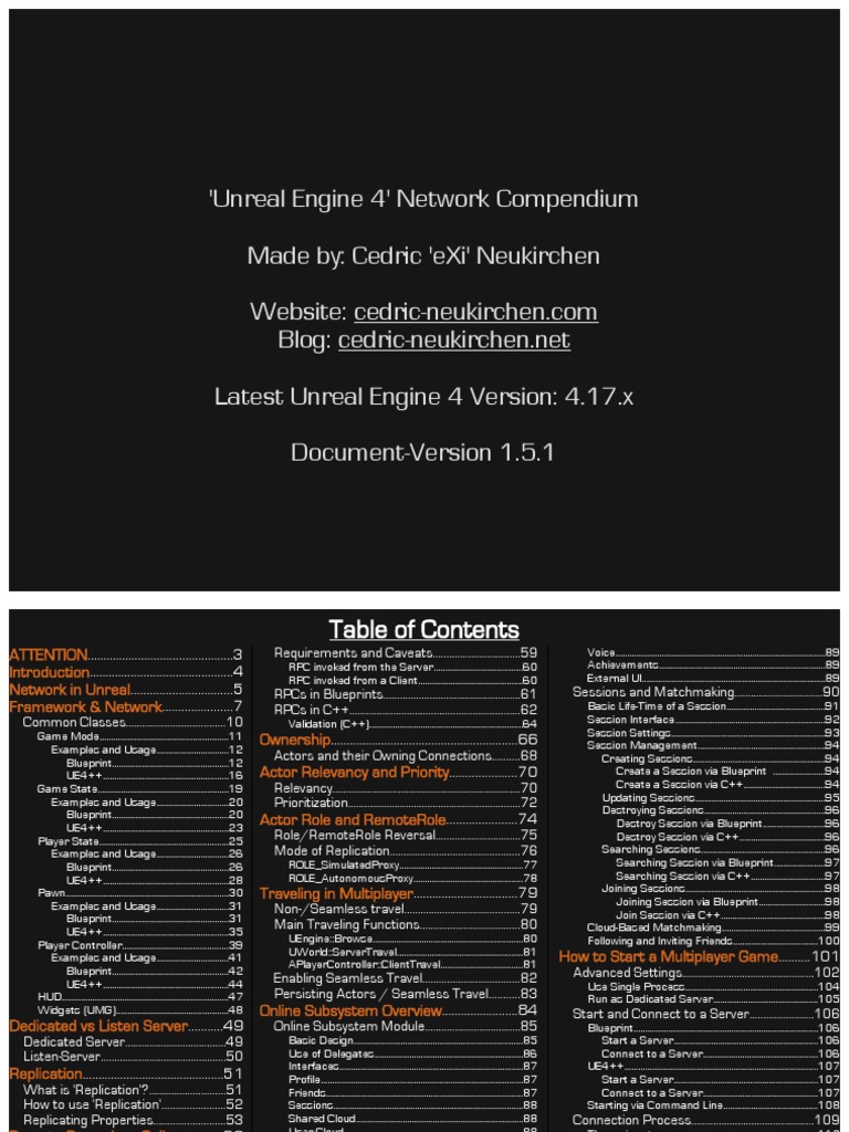 UE4 Network Compendium by Cedric EXi Neukirchen | PDF | C++ | Client (Computing)
