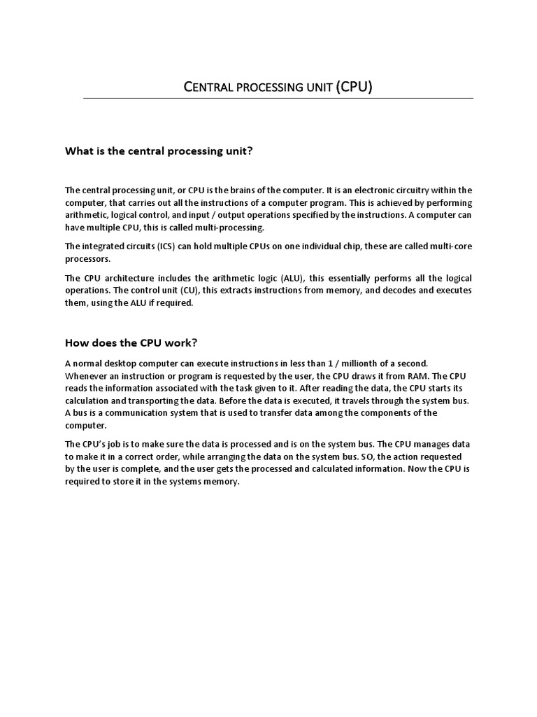 Computer Architecture | PDF | Central Processing Unit | Multi Core ...
