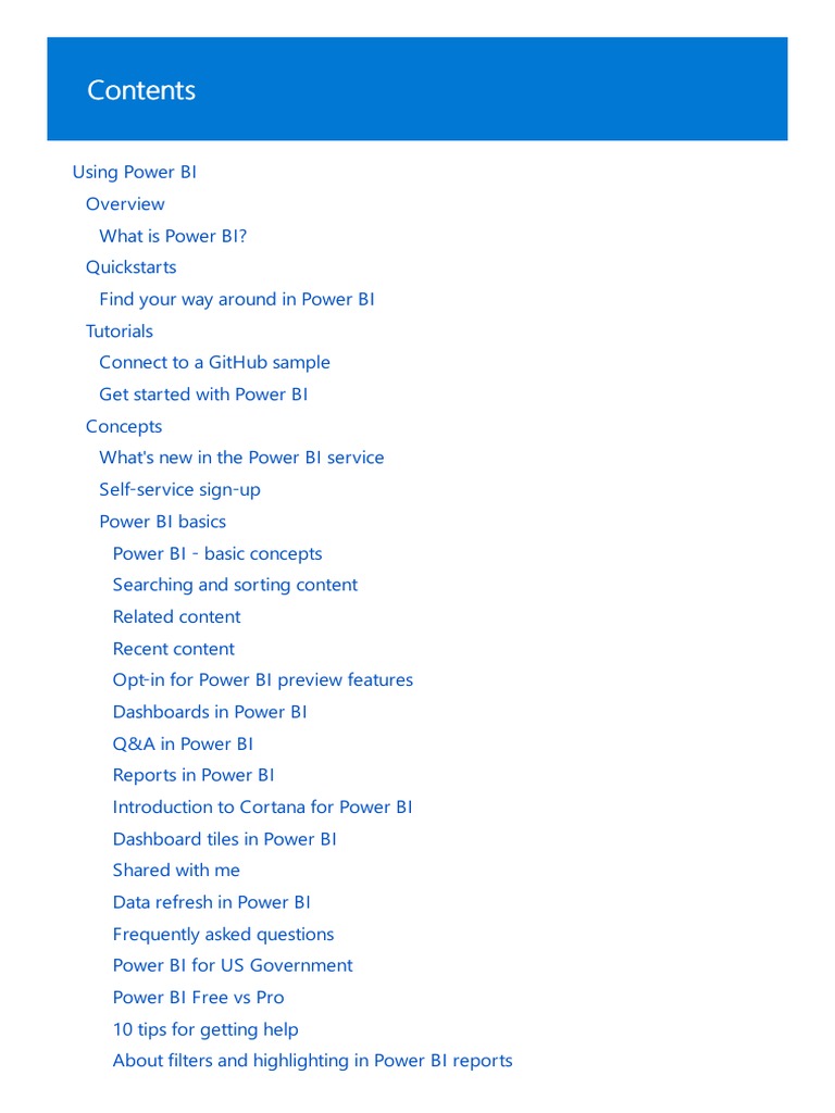 Power BI - Basic Concepts For Power BI Service | PDF | Office 365 | Ios