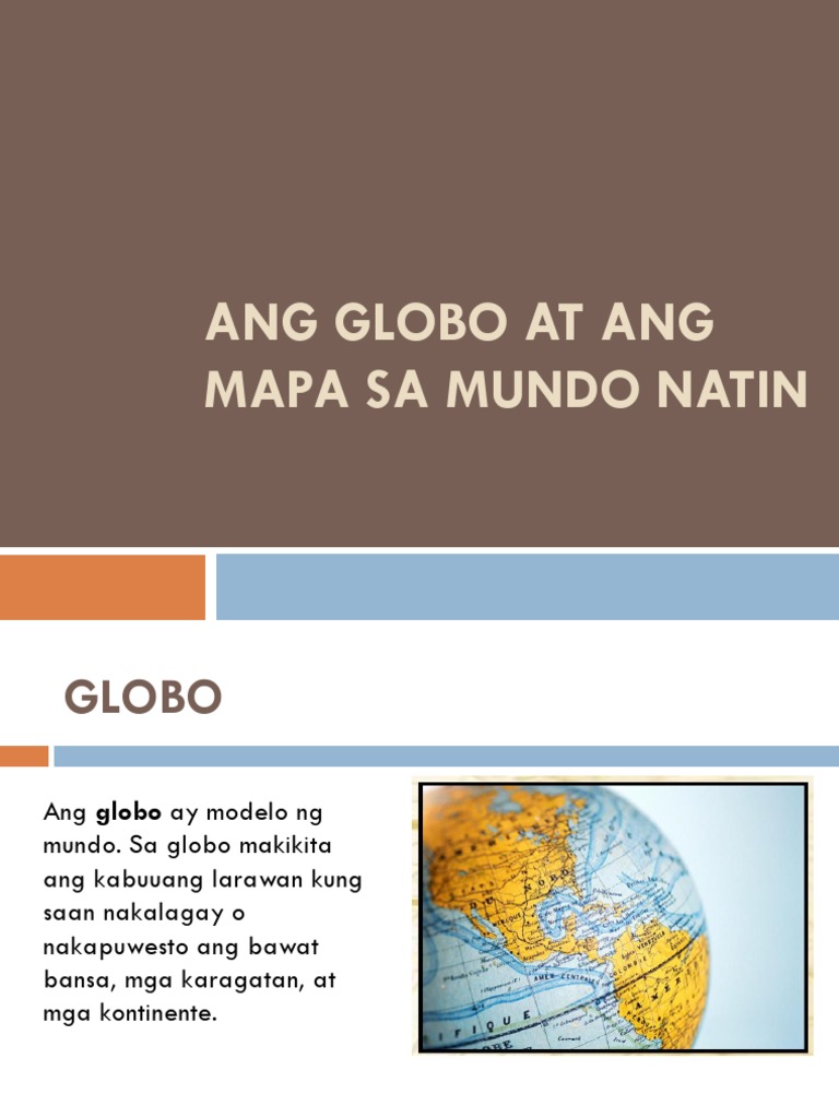 Ang Globo at Ang Mapa Sa Mundo Natin | PDF