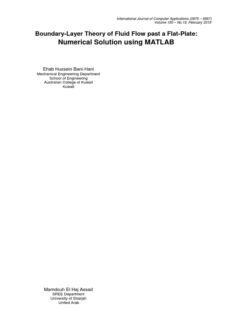 MATLAB Solution for Blasius Equation | PDF | Numerical Analysis | Boundary Layer