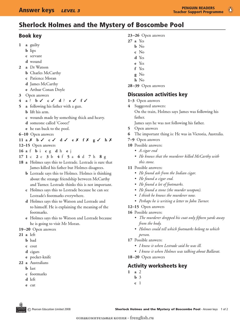 AK-Sherlock Holmes Boscombe Pool | PDF | Sherlock Holmes | Dr. Watson