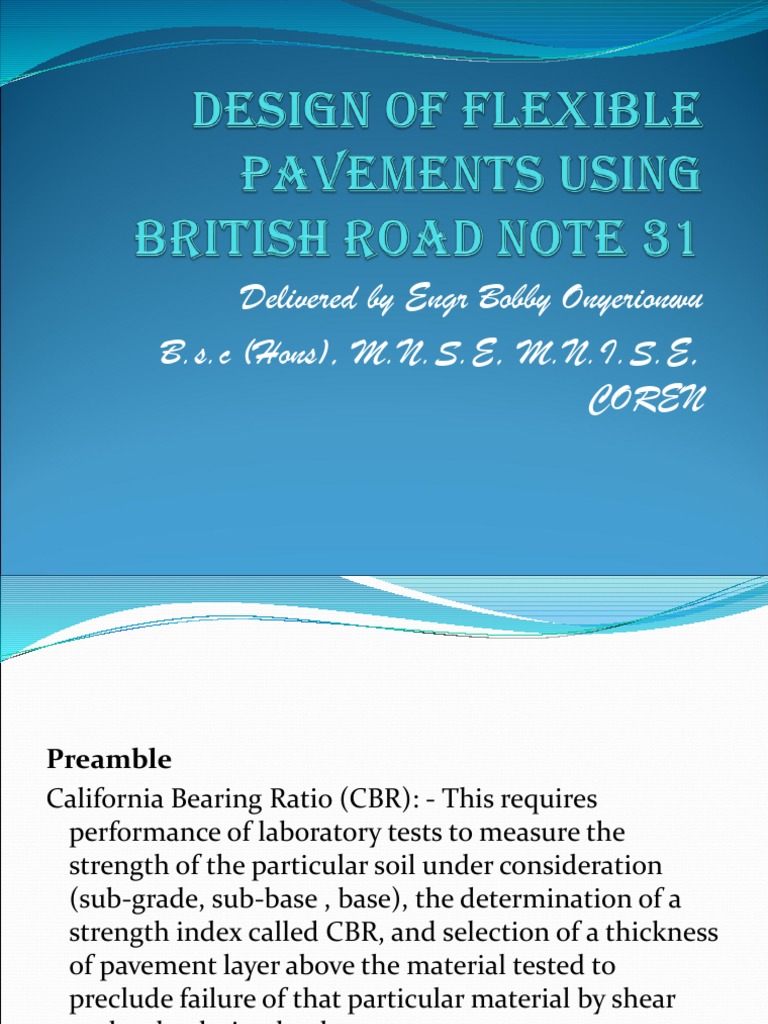 Design of Flexible Pavement Using British Road Note | PDF | Road | Road ...