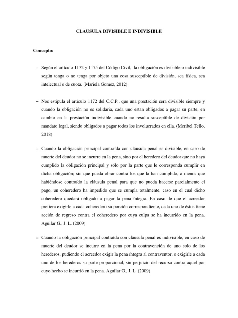 Clausula Divisible e Indivisible | PDF