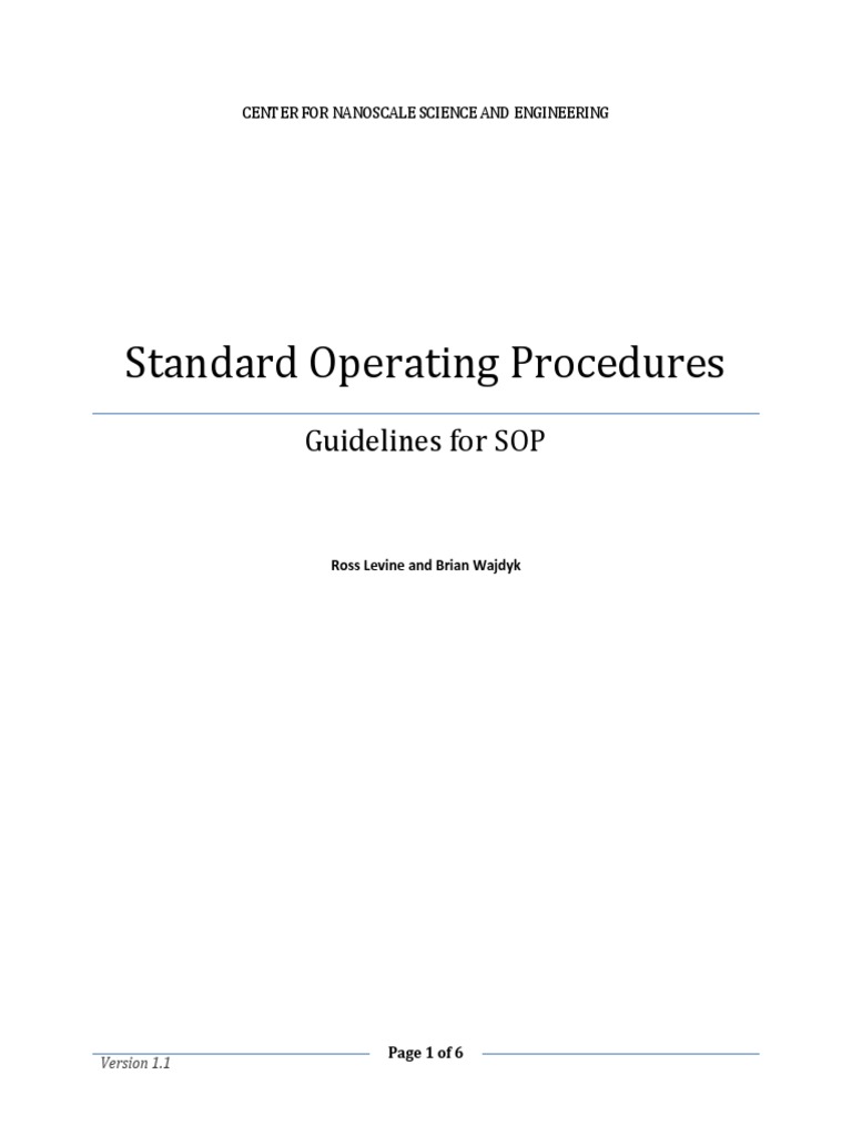 Standard Operating Procedures: Guidelines For SOP | PDF | Computing ...