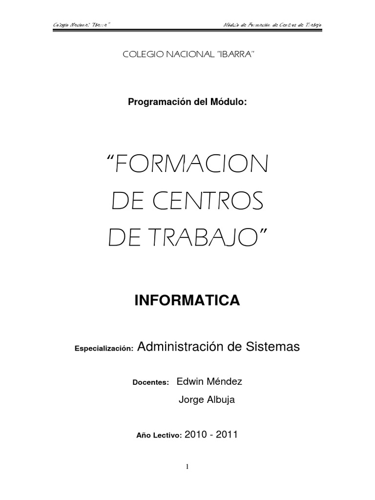 Módulo FCT | PDF | Educación vocacional | Plan de estudios
