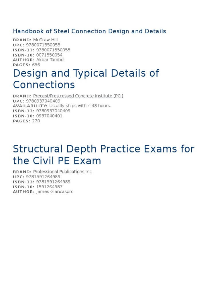 Design and Typical Details of Connections | PDF