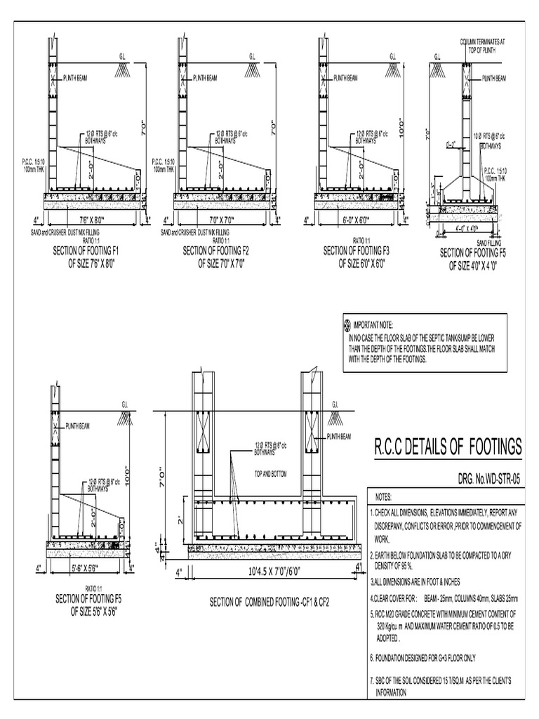 RCC Footing Details | PDF