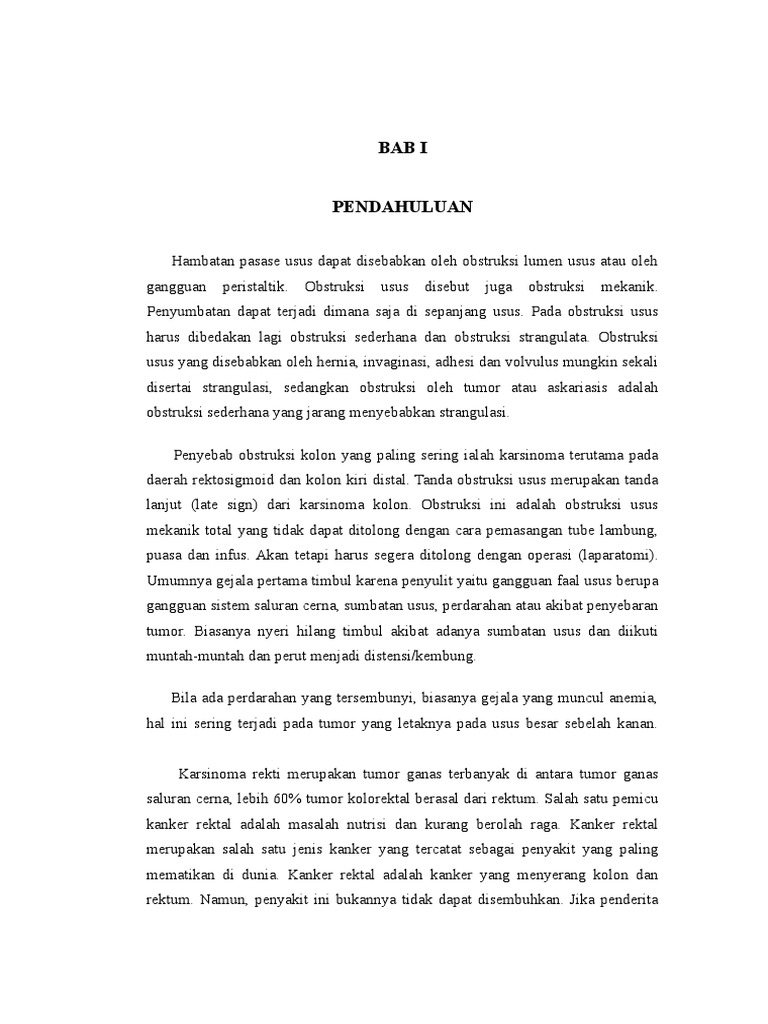 Ileus Obstruktif Ec CA Rekti | PDF
