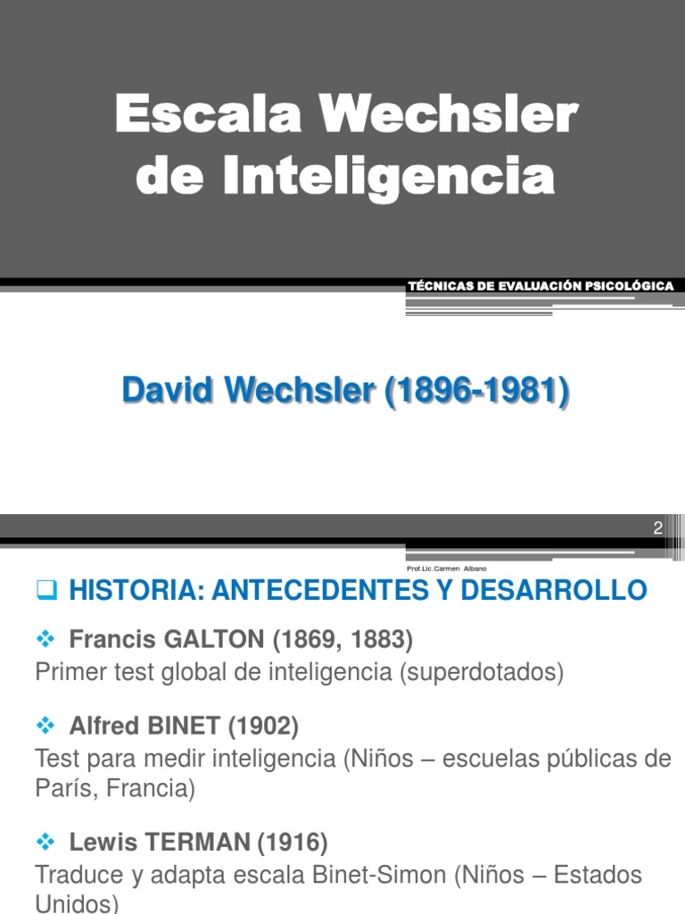WISC | PDF | Escala de inteligencia para adultos de Wechsler | Cociente ...