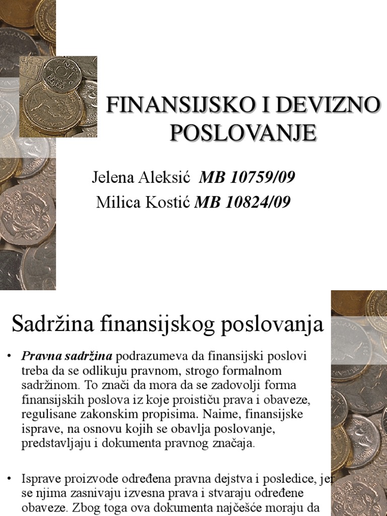 Finansijsko I Devizno Poslovanje | PDF