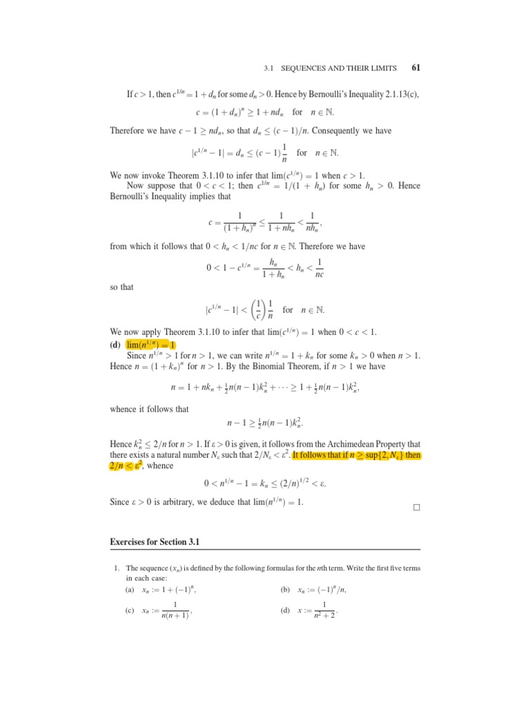 Limits of Sequences Involving Powers and Roots | PDF | Mathematical ...