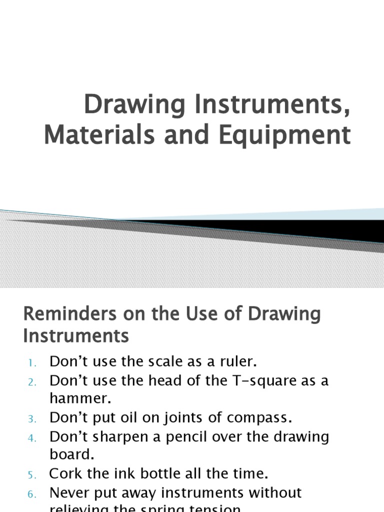 Drawing Instruments and Their Uses | PDF | Drawing | Pencil