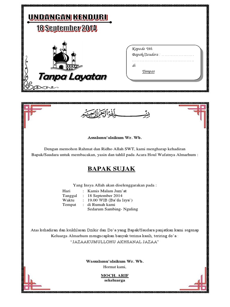 Undangan 1 PENDAK 2 | PDF