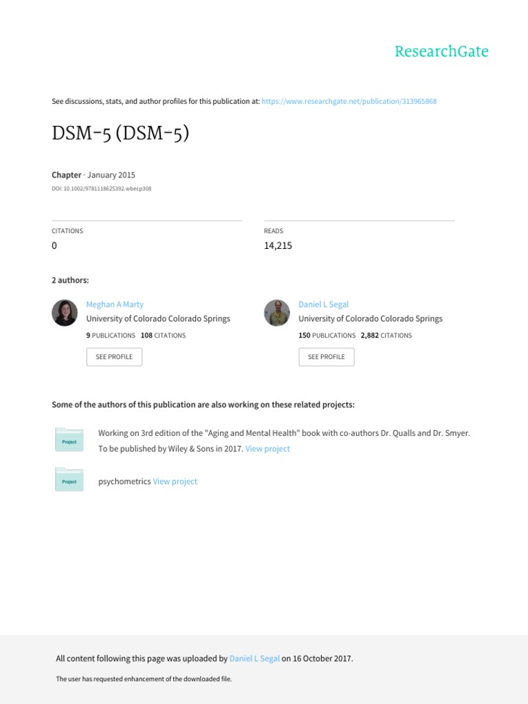 DSM 5 - DSM 5 | PDF | Dsm 5 | Diagnostic And Statistical Manual Of ...