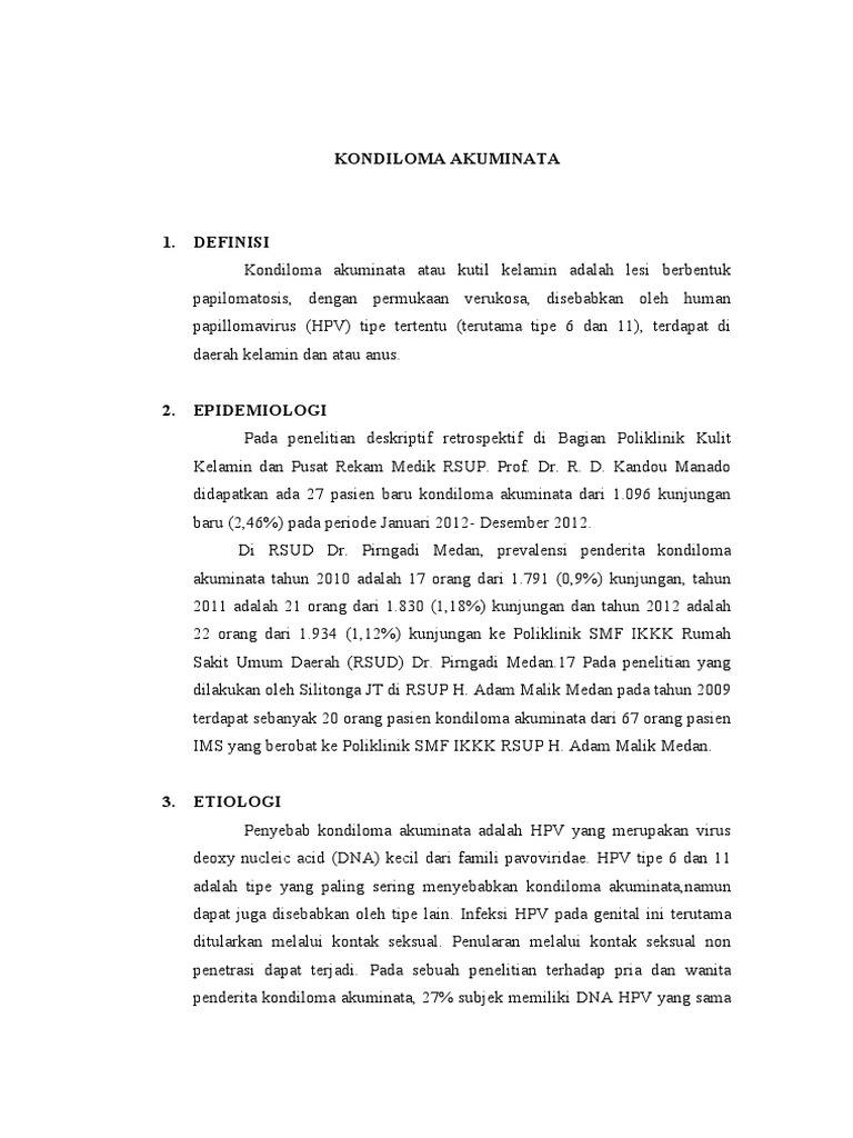 Kondiloma Akuminata: Definisi, Gejala, dan Pengobatan | PDF | Sains ...