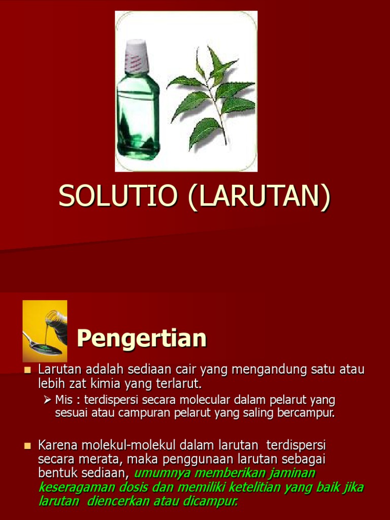Solutio Larutan | PDF
