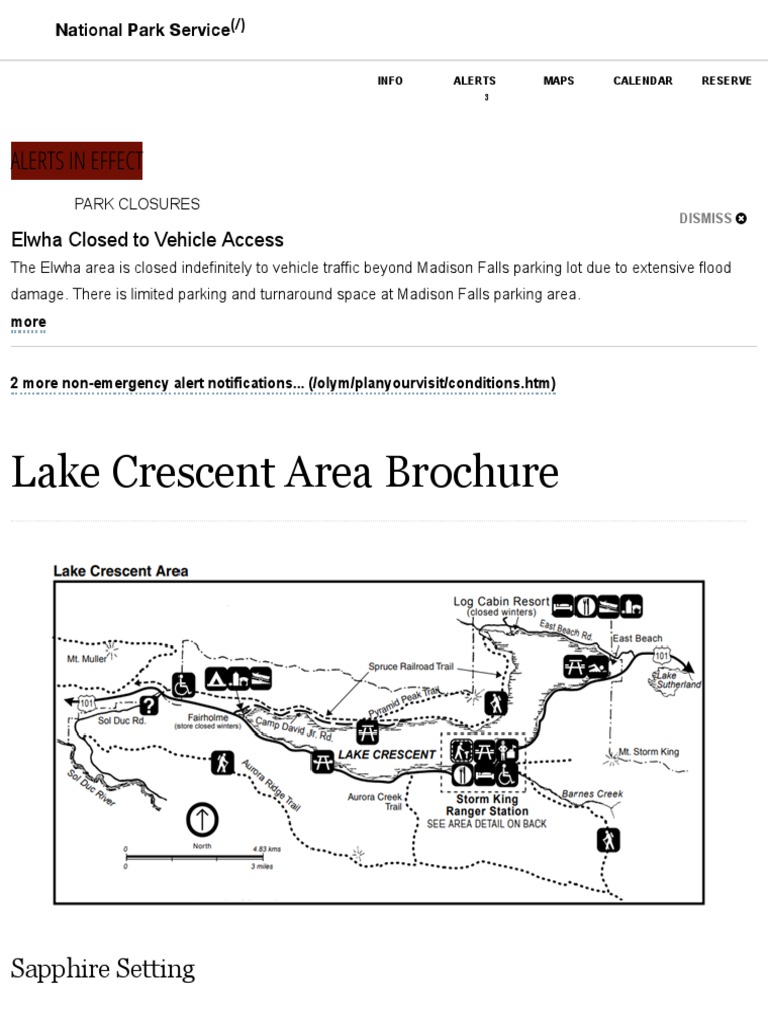 Lake Crescent Area Brochure - Olympic National Park U | PDF | Trail ...