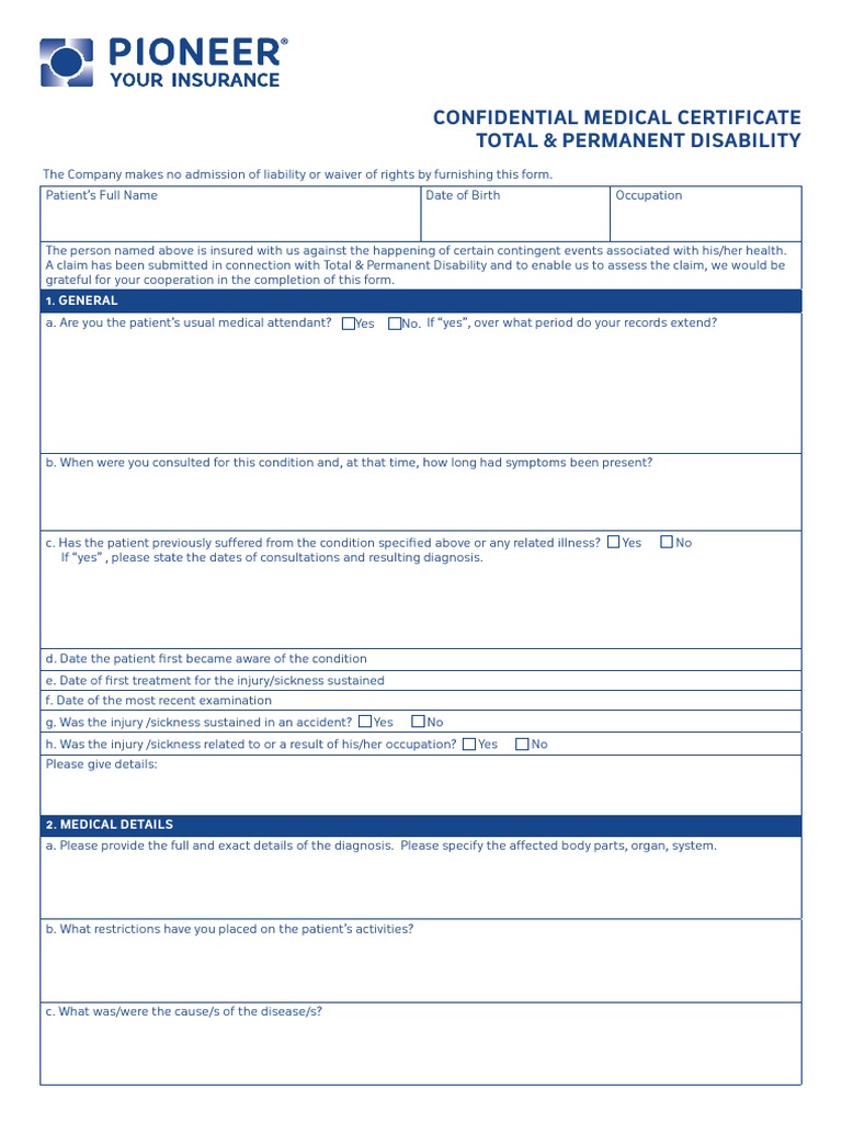 Confidential Medical Certificate (Total and Permanent Disability).pdf ...