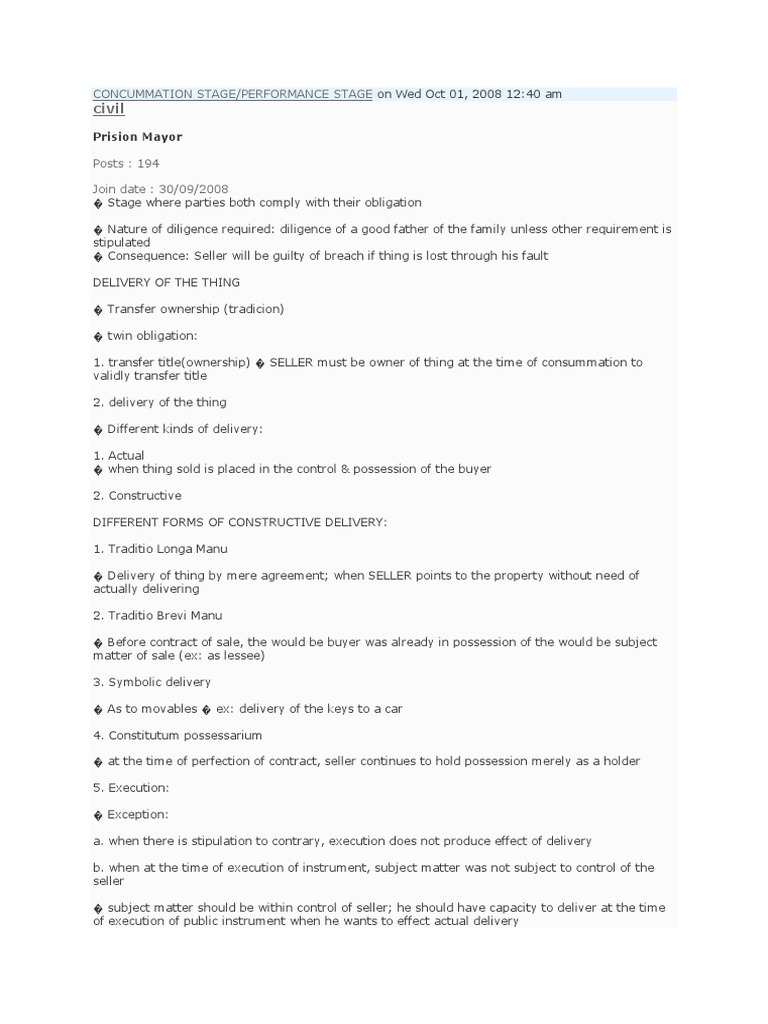 Deletio in Law | PDF | Possession (Law) | Breach Of Contract