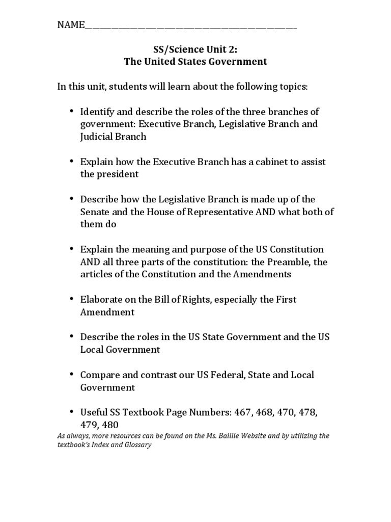 Ss Unit 2 Intro Goals | PDF