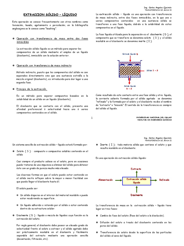 Extracción Sólido-Líquido en Ingeniería | PDF | Solubilidad | Solvente