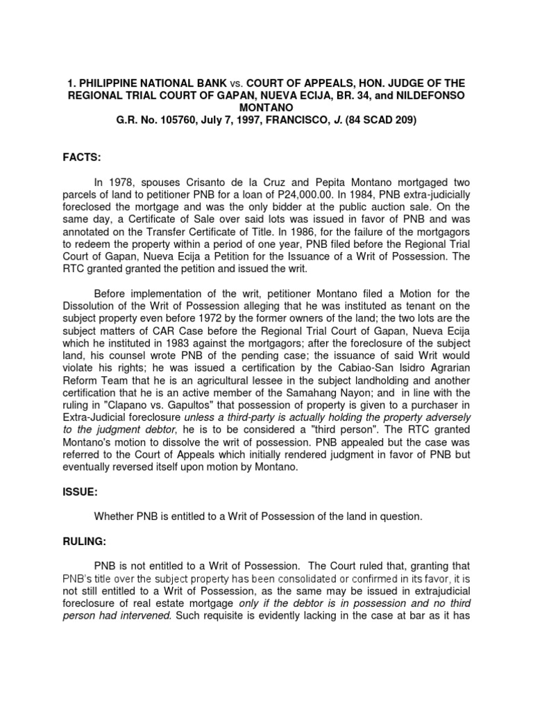 Property Case Digests | PDF | Lawsuit | Mandamus