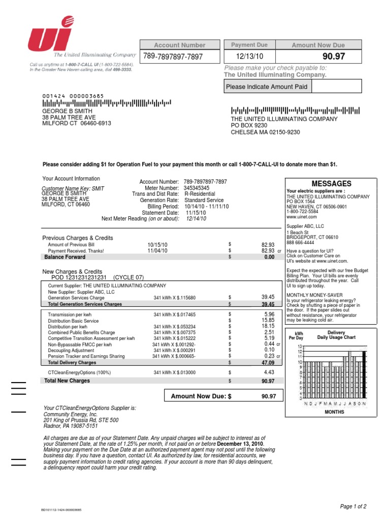 Sample UI Bill | PDF | Kilowatt Hour | Electricity