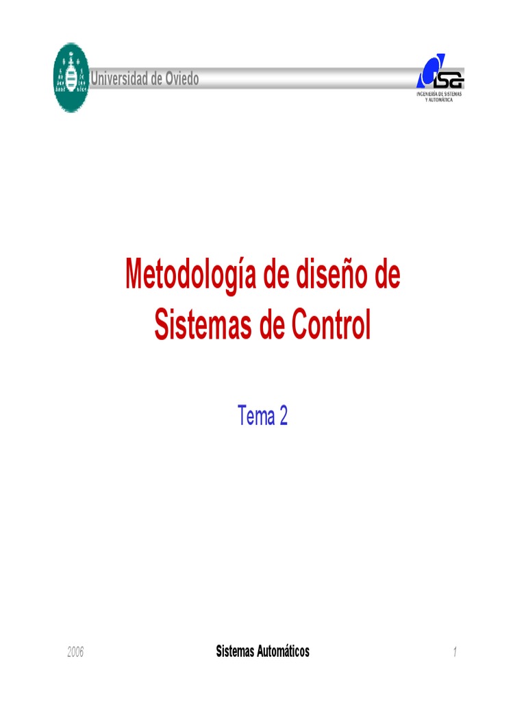 Metodologia de Diseño de Sistemas de Control | PDF | Simulación ...