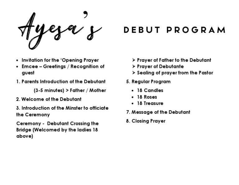 Debut Program | PDF