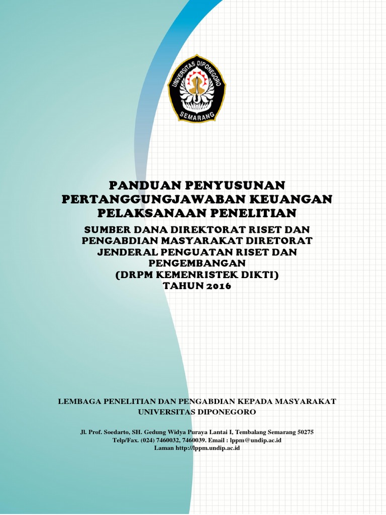 Panduan Penyusunan SPJ Penelitian DRPM Dikti Boptn 2016 | PDF