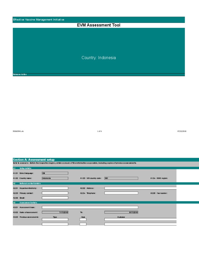EVM Assessment Tool: Country: Indonesia | PDF | Logistics | Business