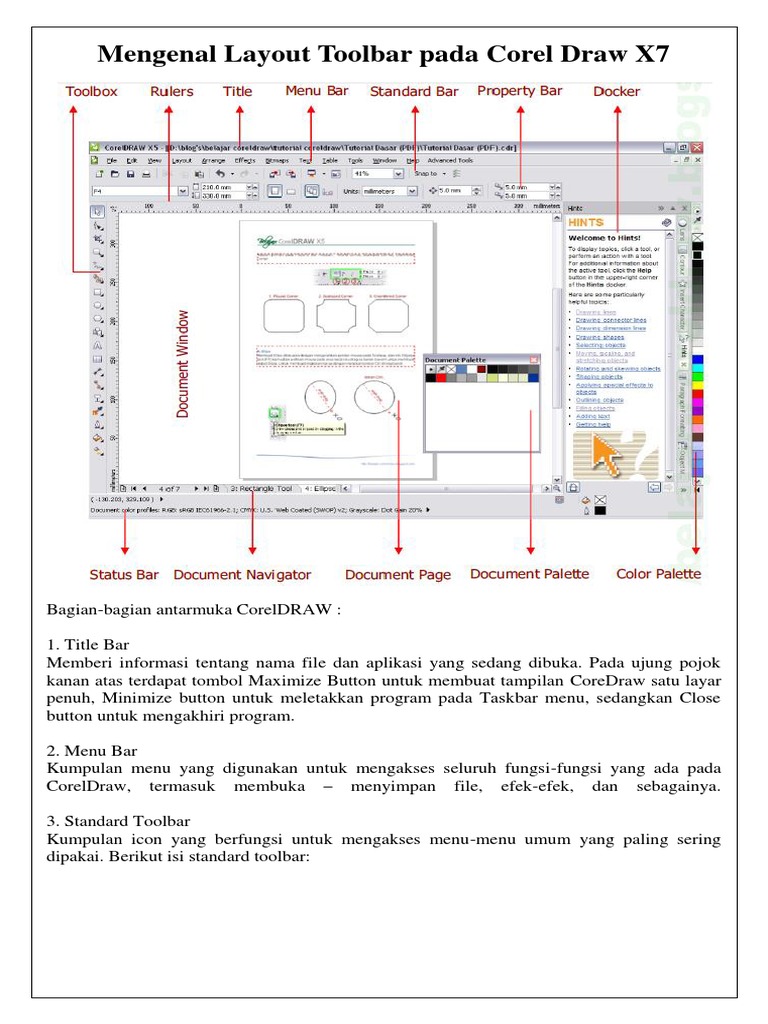 Mengenal Layout Toolbar Pada Corel Draw X7 | PDF