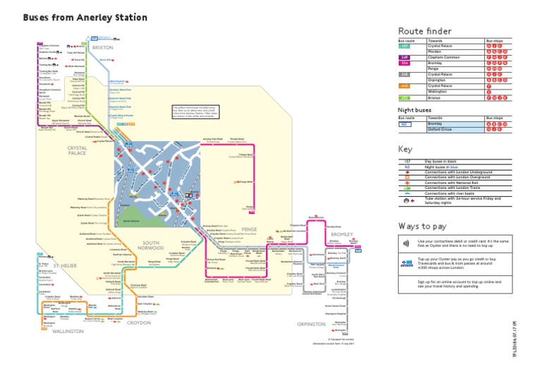 Anerley Station TFL Bus Spider Map | Download Free PDF | London | Bus