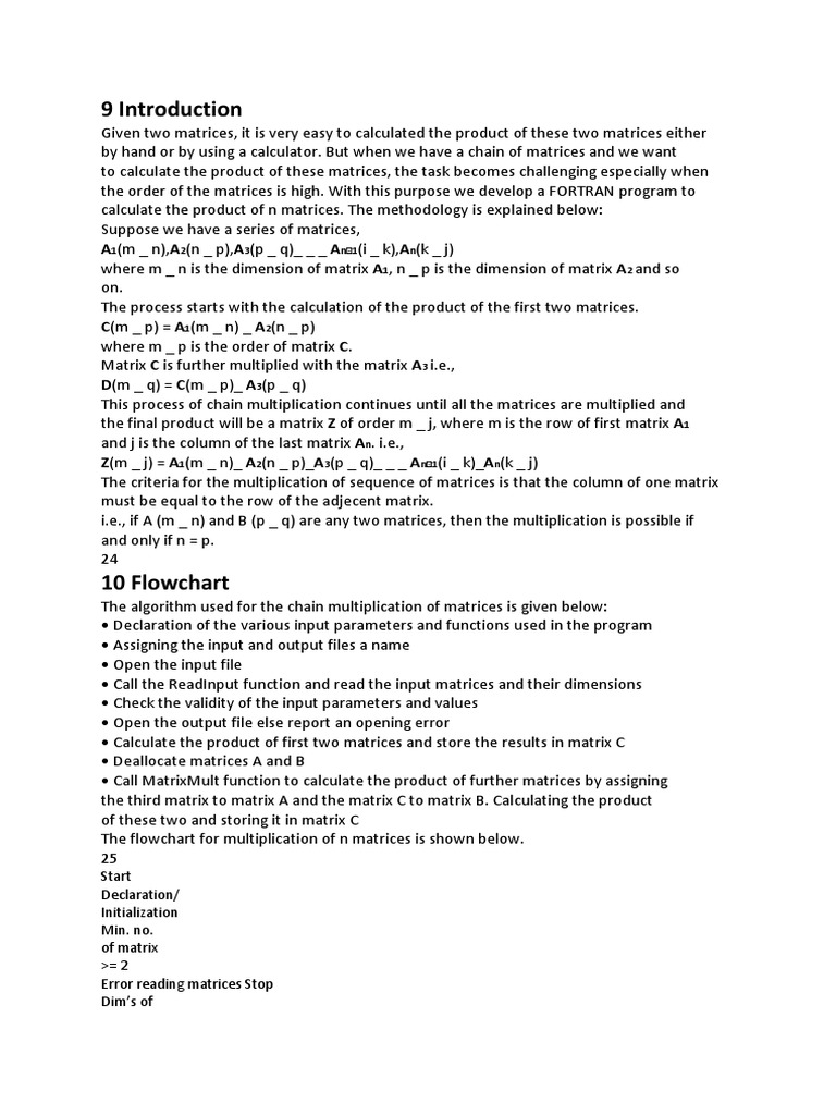Start Declaration Initialization Min No Of Matrix 2 Error Reading Matrices Stop Dims Of 2233